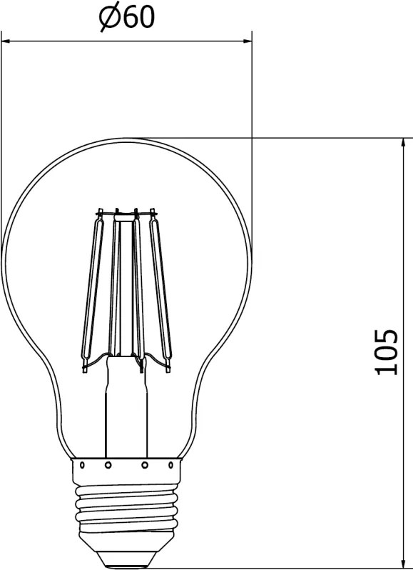 Mexen Vintis, LED filamentová žárovka E27, A60, 4 W, teplá bílá 2200K, čirá, L150-E27-0422-00