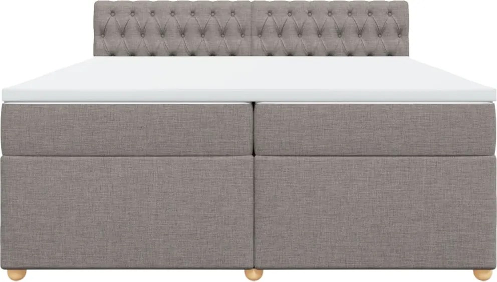 Box spring postel s matrací taupe 200x200 cm textil 3289098