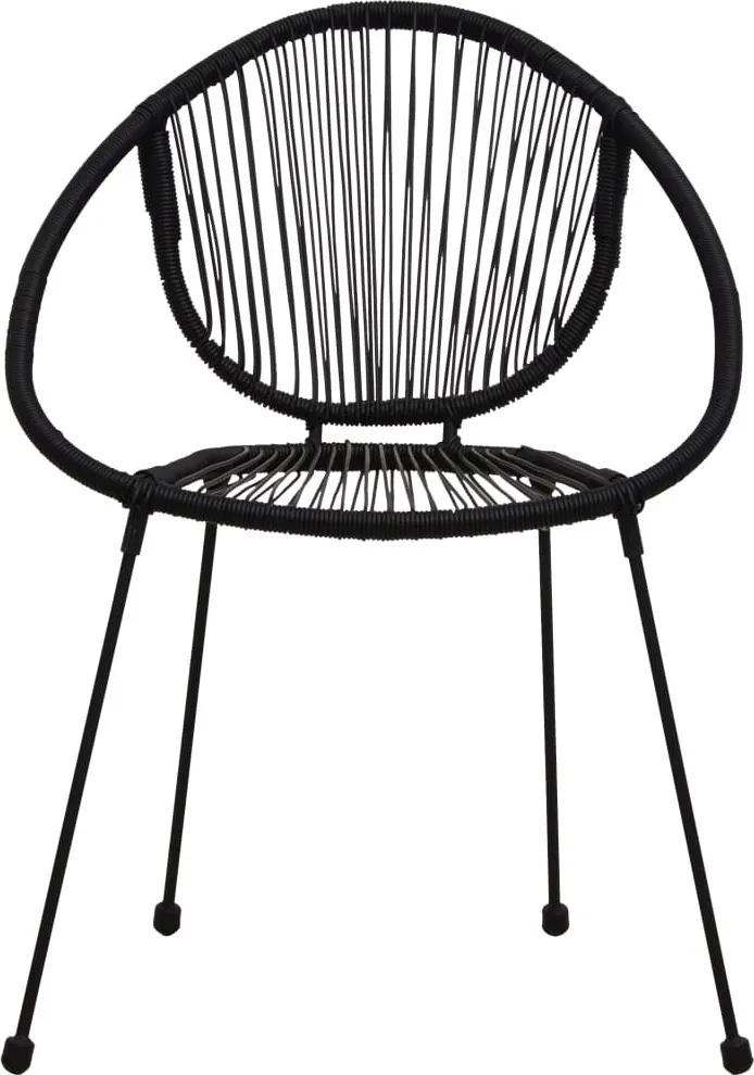 vidaXL Zahradní židle 2 ks PVC ratan černé [48566]