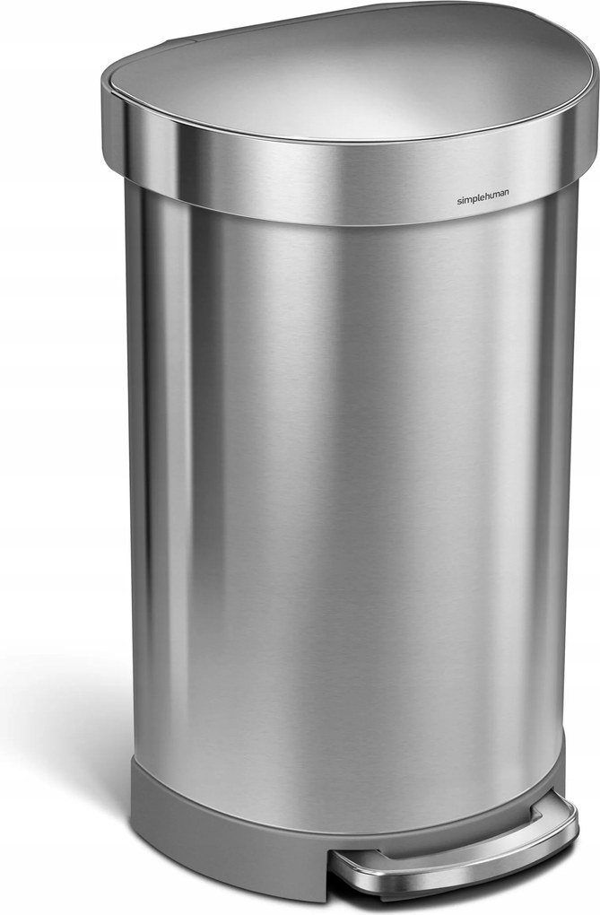 Simplehuman – Půlkruhový Odpadkový Koš 45 L – Kartáčovaná Ocel
