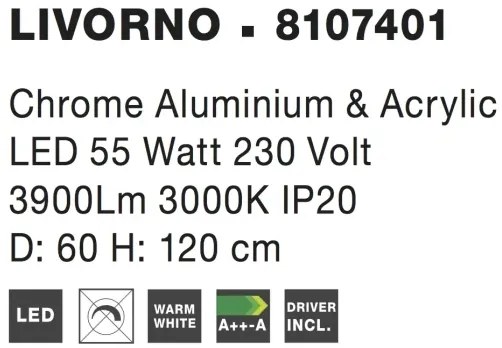 LED lustr Livorno 60 Chrome