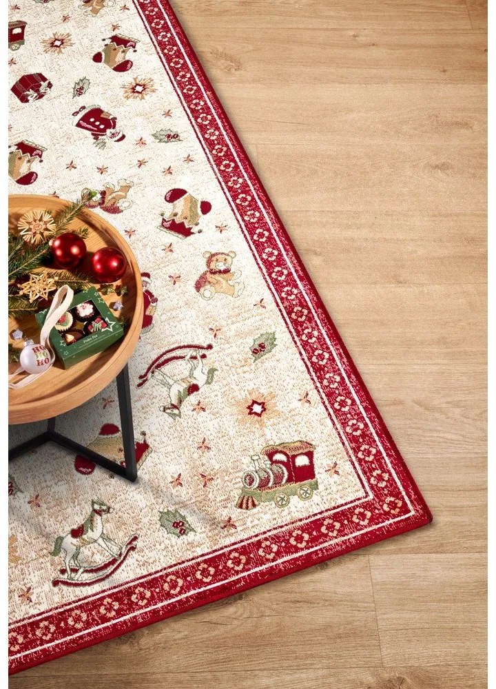 Červený běhoun s vánočním motivem s příměsí bavlny 80x200 cm Toy's Delight Red Christmas – Villeroy&Boch