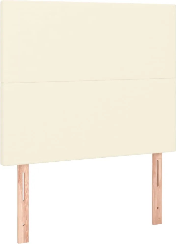 Box spring postel s matrací a LED krémová 80x200 cm umělá kůže 3135791