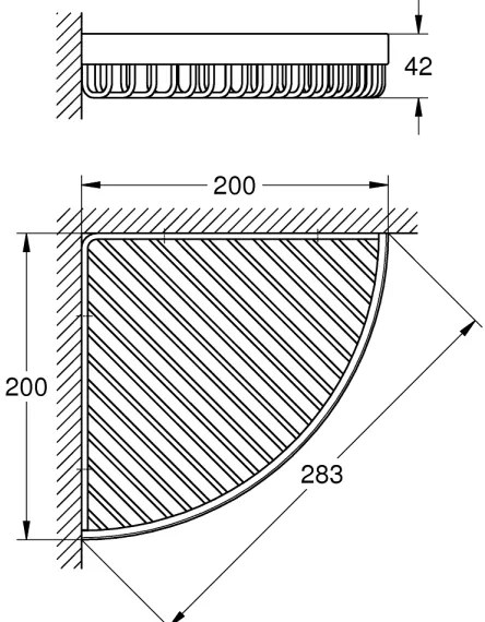 GROHE 40809000 - Drátěný mýdelník SELECTION CUBE 20 × 20 cm lesklý chrom