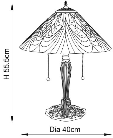 Endon 64163 - Stolní lampa Tiffany HECTOR 2xE27/60W/230V pr. 40 cm