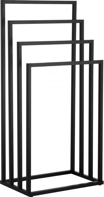 Erga Lonia, čtyřramenný věšák na ručníky 45x29x94 cm, černá matná, ERG-YKA-P.LONIA4-BLK