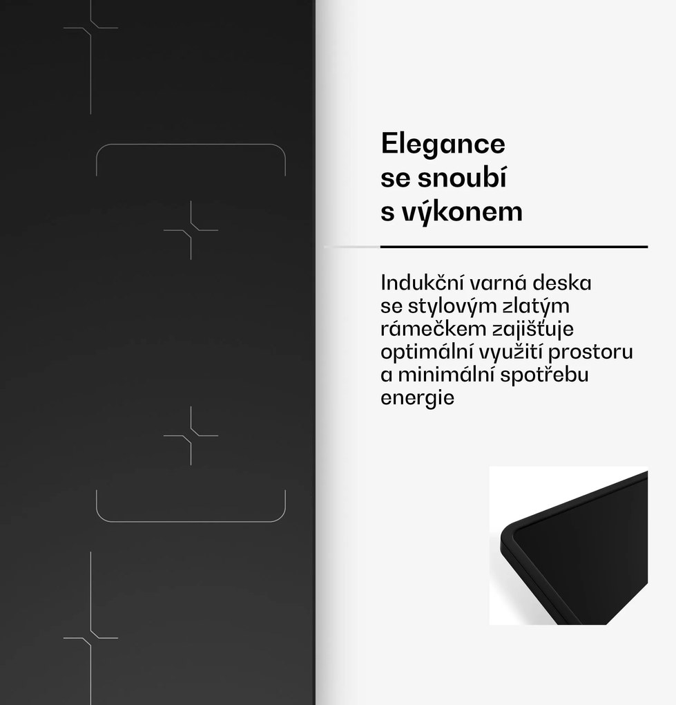 Klarstein Indukční varná deska Velaire, elegantní, minimalistická, výkonná, 4 varné zóny, 7.000 W, 90 cm