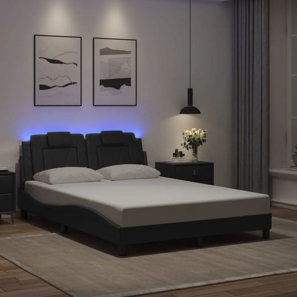 Rám postele Viana s LED bez matrace černý 140 x 200 cm 3214022