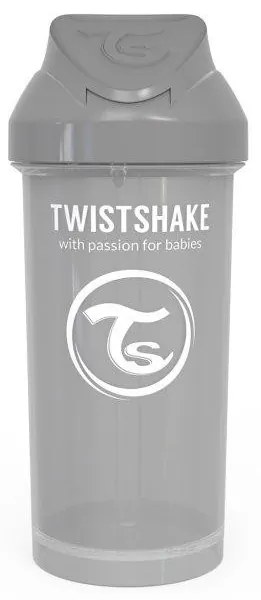 Twistshake Láhev s pítkem 360 ml Pastelově růžová