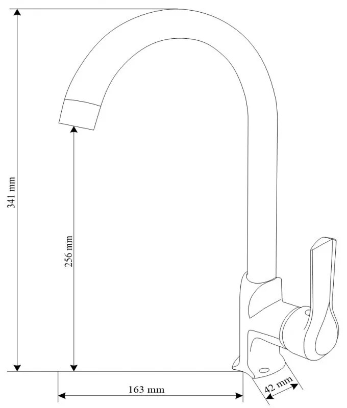 Mexen Sabre kuchyňská baterie, Černá - 72190-70