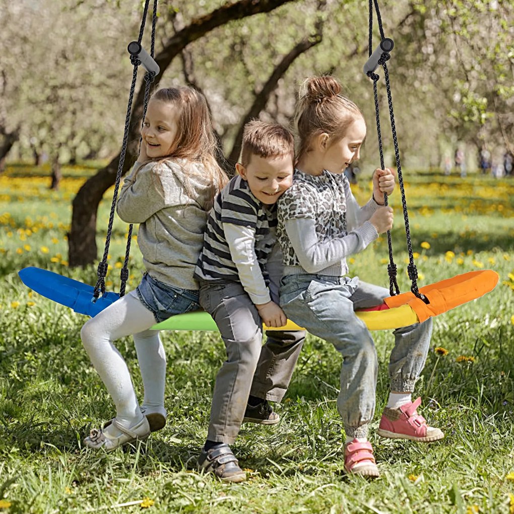 Costway Nest Houpačka Dětská houpačka na strom se 100-160 cm nastavitelným lanem