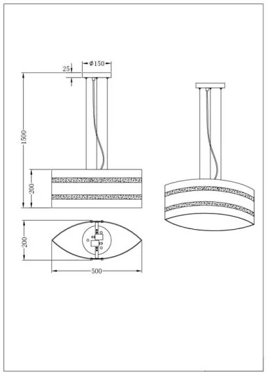 Trio - Lustr na lanku NIKOSIA 2xE27/40W/230V zlatá