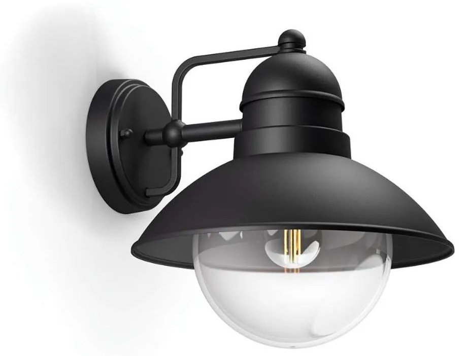 Philips myGarden - Nástěnné venkovní svítidlo 22x22 cm, E27, černá 915005309101