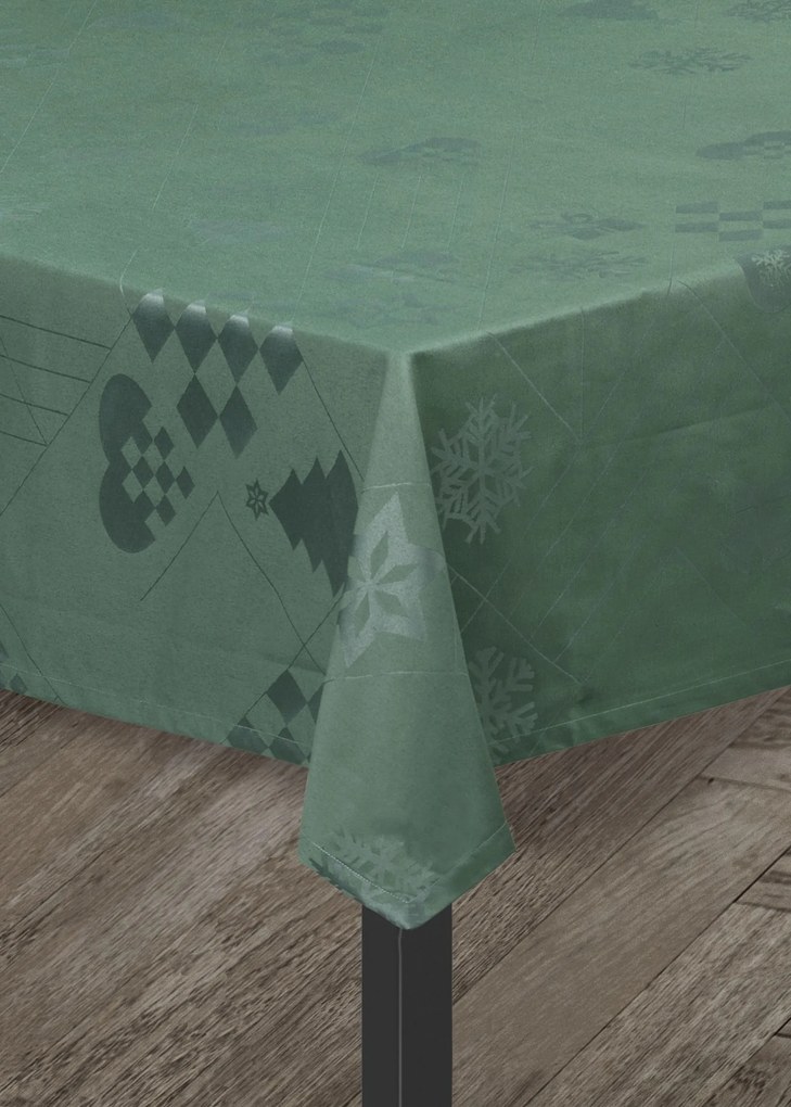 Ubrus Natale Damask 150 x 320 cm zelený