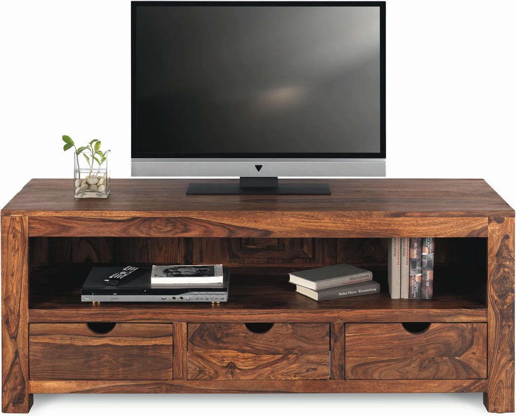 XXXLutz KOMODA POD TELEVIZI, sheesham, barvy sheesham, 150/60/55 cm Landscape - Komody z masivu - 002367000504