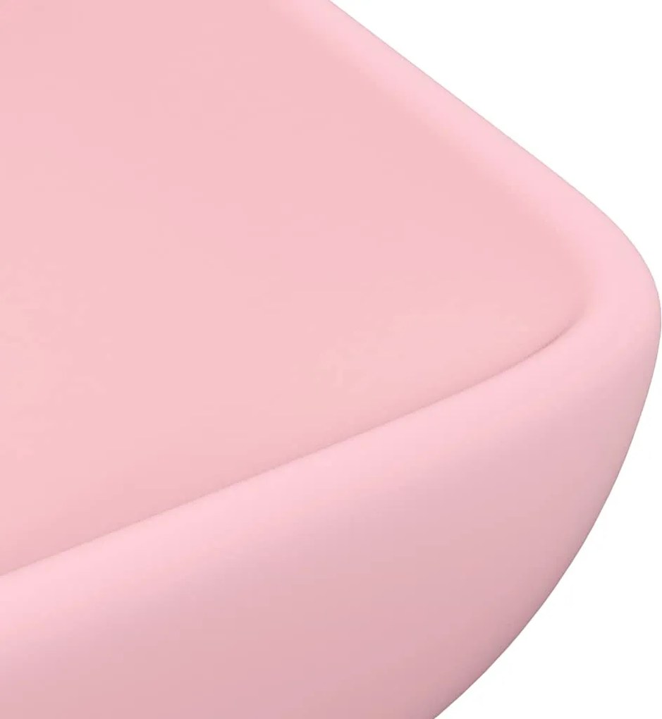 Luxusní umyvadlo obdélníkové matné růžové 71 x 38 cm keramické 146955