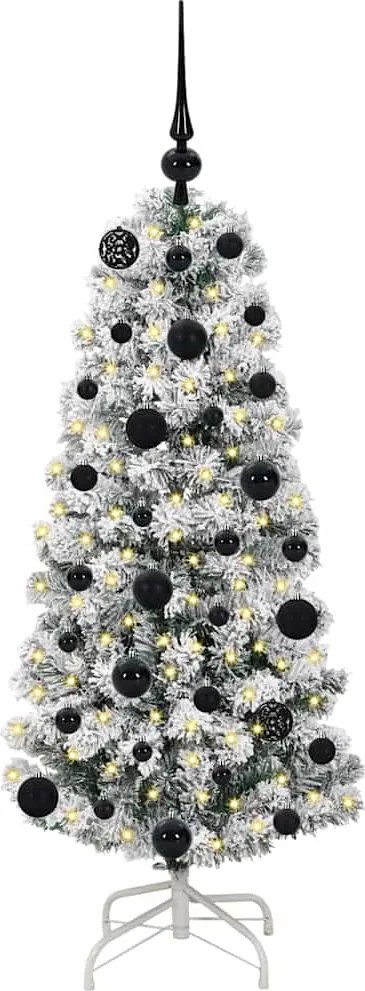 Umělý Skládací Vánoční Strom 150 LED Zelená a bílá 120 cm 3395578