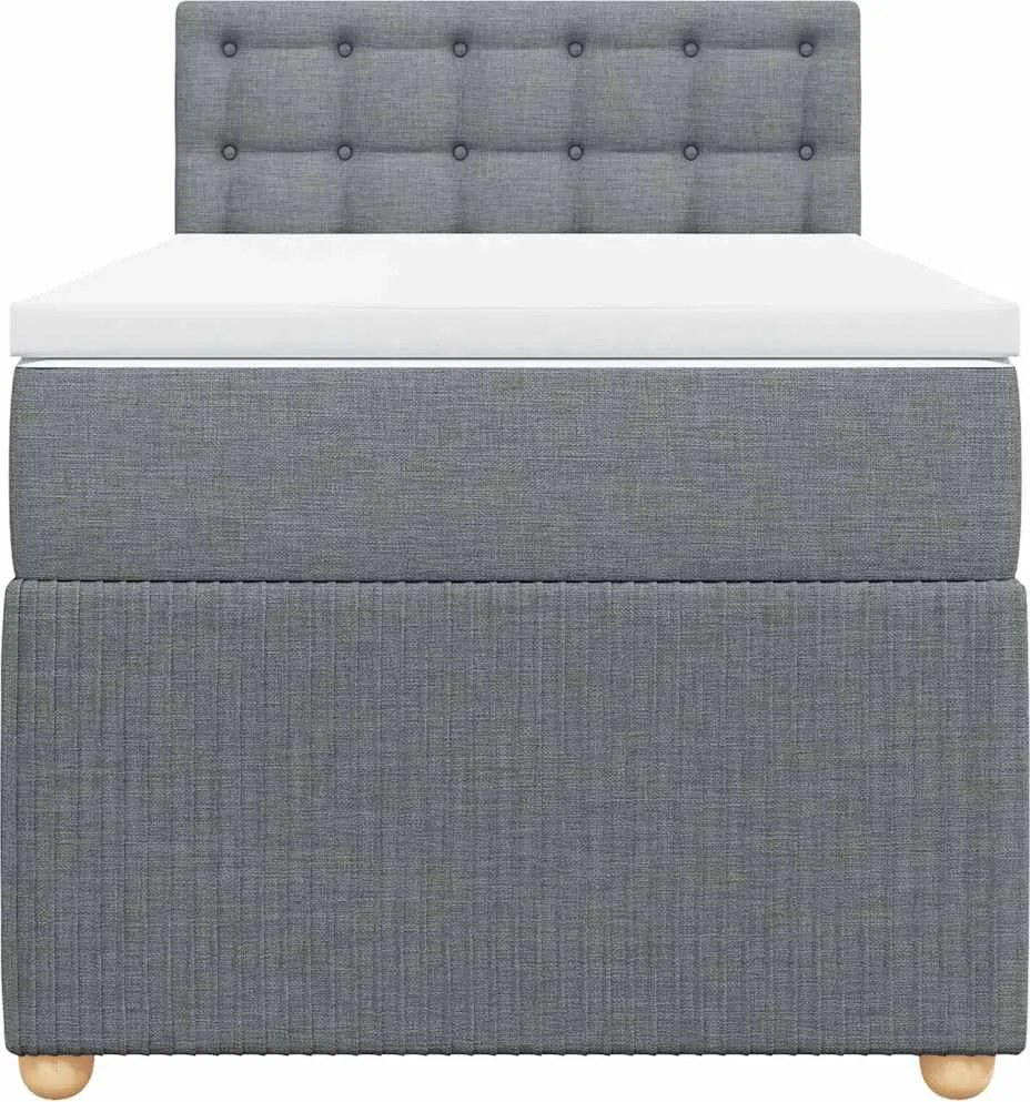 Box spring postel s matrací světle šedá 90x190 cm textil 3289625