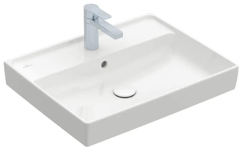 VILLEROY & BOCH Villeroy Boch Collar: umyvadlo, obdélníkové 600x470mm s přepadem, bílá Alpin, 4A336001