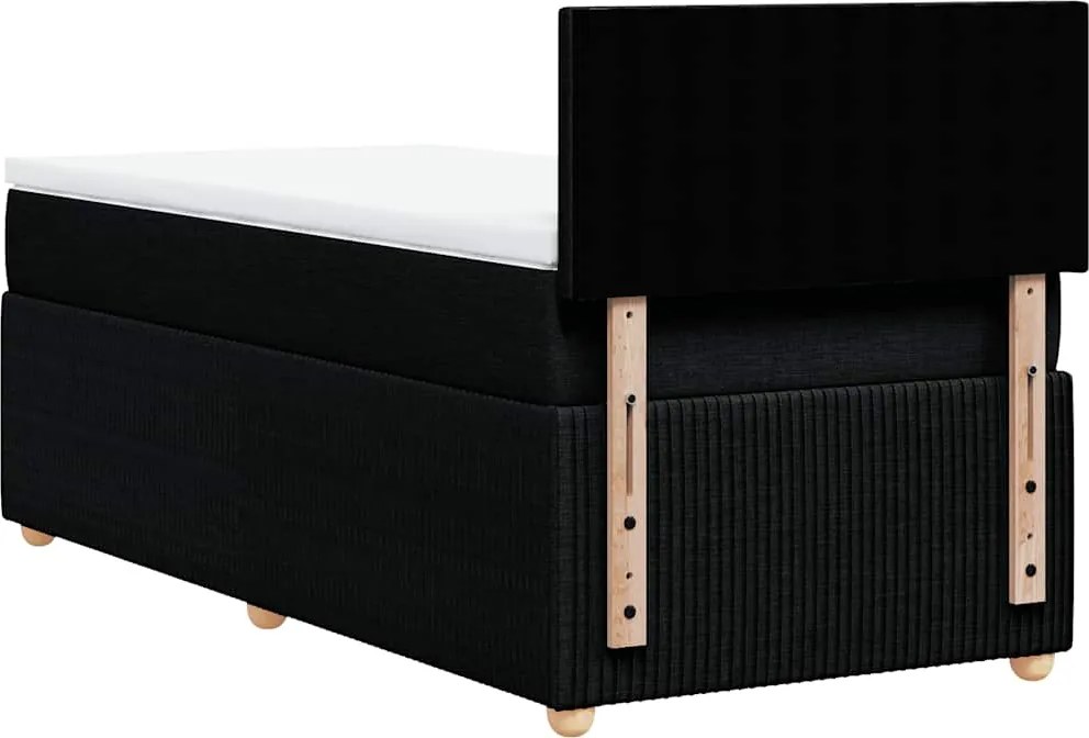 Box spring postel s matrací černá 90x190 cm textil 3287306