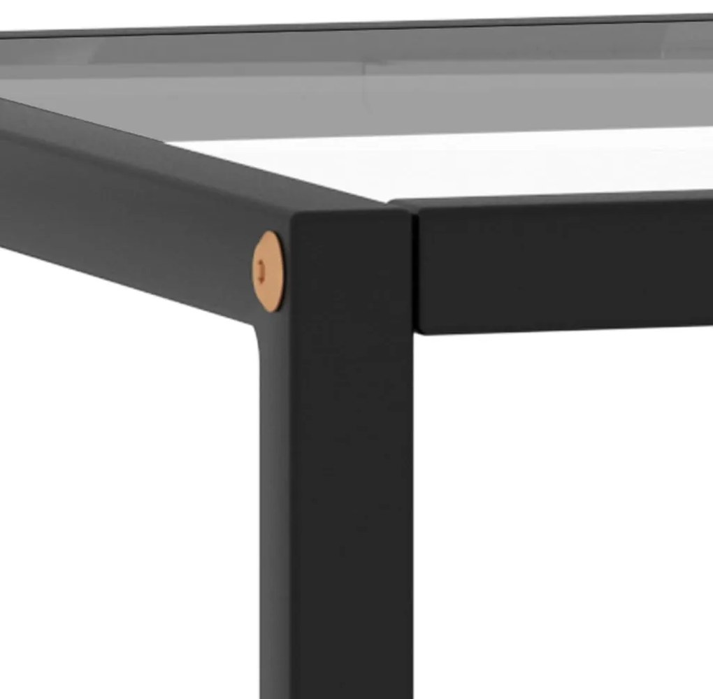 Konferenční stolek černý s tvrzeným sklem 40 x 40 x 50 cm - Default Title