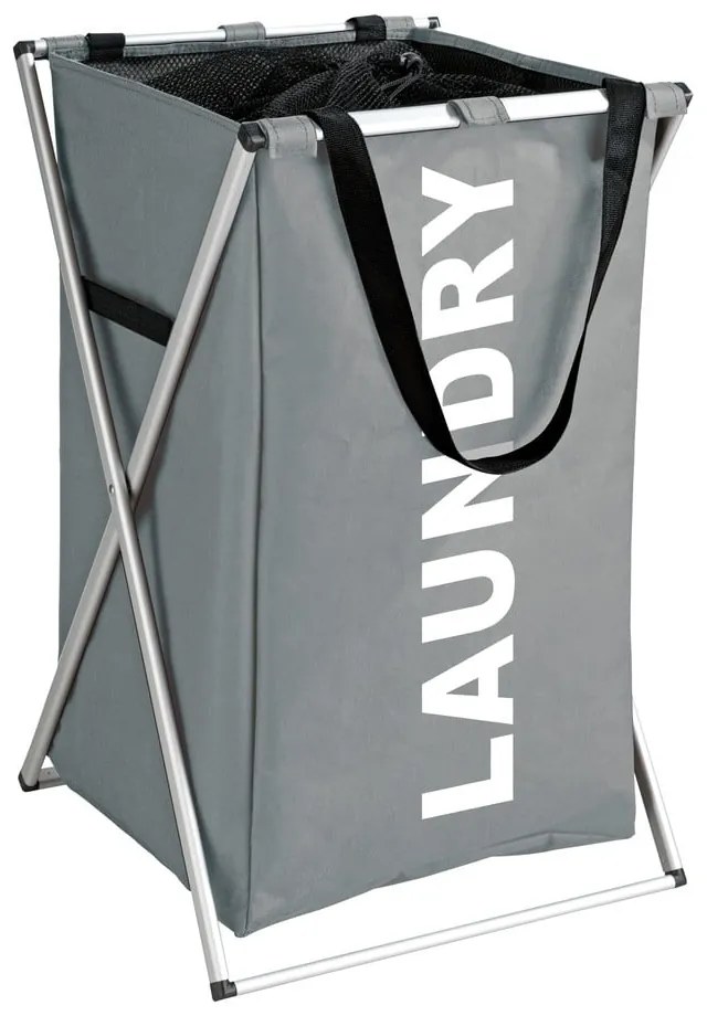 Šedý koš na prádlo Wenko Uno Laundry, 52 l