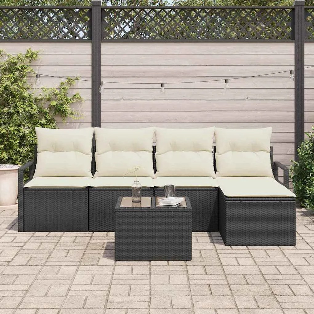 Set pohovek 6 ks Černá polyratan 3346347