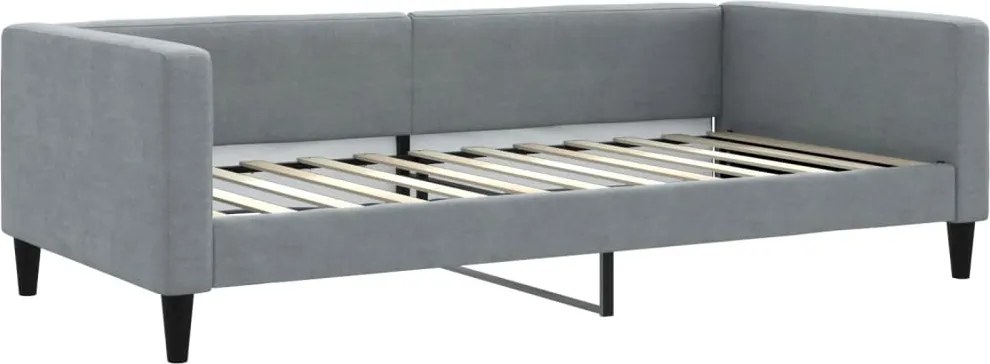 Válenda s matrací světle šedá 100 x 200 cm textil 3196565