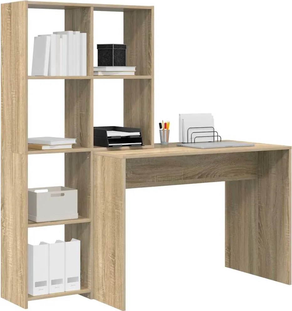 Stůl s policí Sonoma dub 138,5 x 55 x 143 cm Kompozitní dřevo 3337251