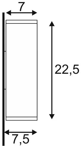 SLV 229532 Theo Up-Down Wall, venkovní nástěnné svítidlo pro svícení nahoru a dolu, 2x35W GU10, stříbrnošedá, výška 22,5cm, IP44