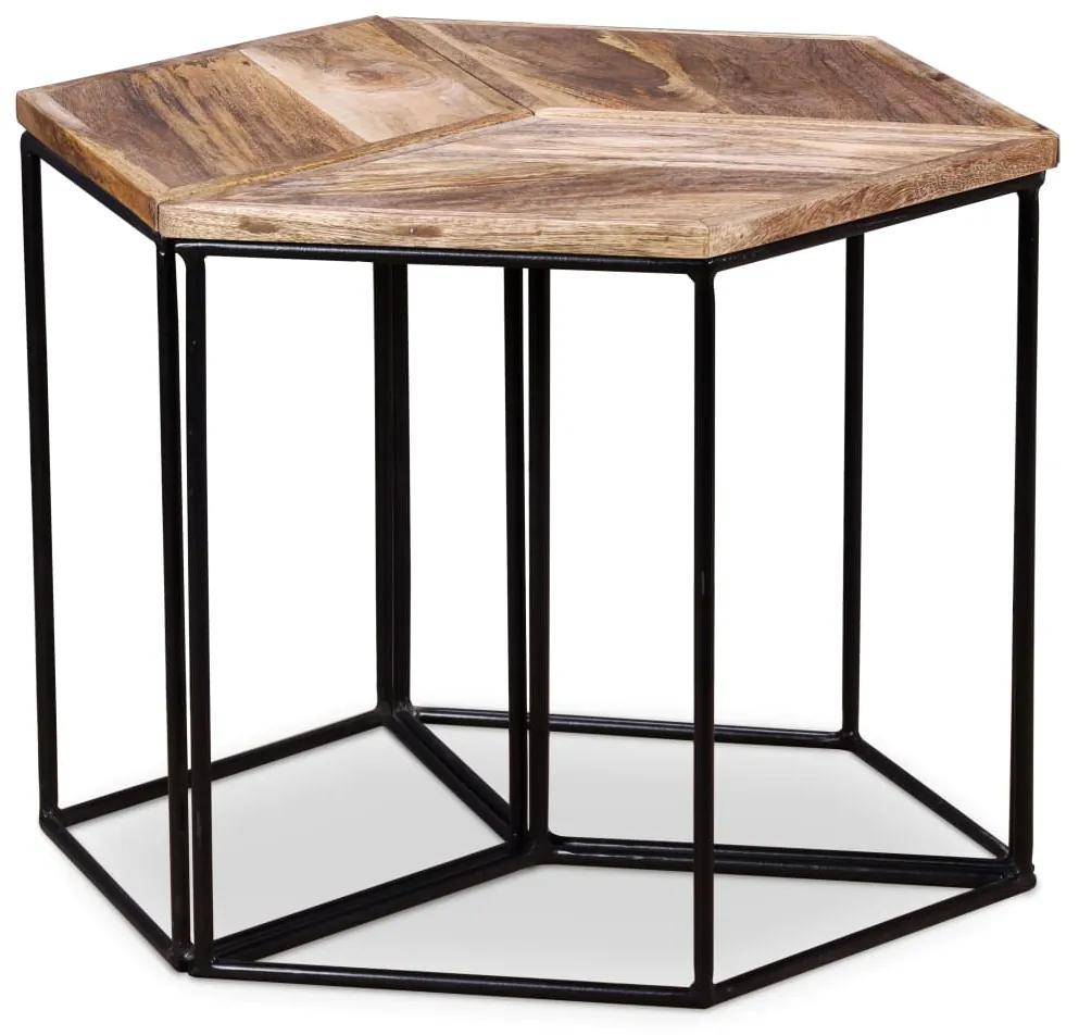 Konferenční stolek masivní mangovníkové dřevo 56 x 48 x 40 cm - Default Title