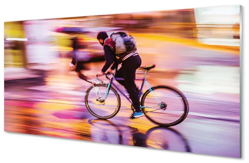 Obraz na skle Bike světla muže 140x70 cm