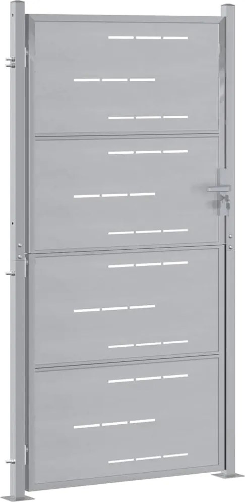 Zahradní brána se zámkem Stříbrná 85 x 196 cm Nerezová ocel 3402588