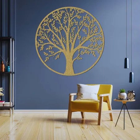 Dřevěný Strom života v kruhu | Elegantní dekorace na zeď | SENTOP PR0217