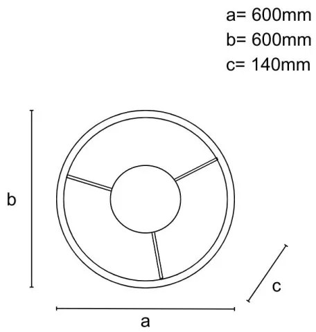 LED Stmívatelný přisazený lustr LED/55W/230V 3000-6500K + dálkové ovládání