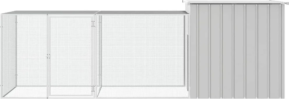 Klec pro kuřata šedá 300 x 91 x 100 cm pozinkovaná ocel 3106460