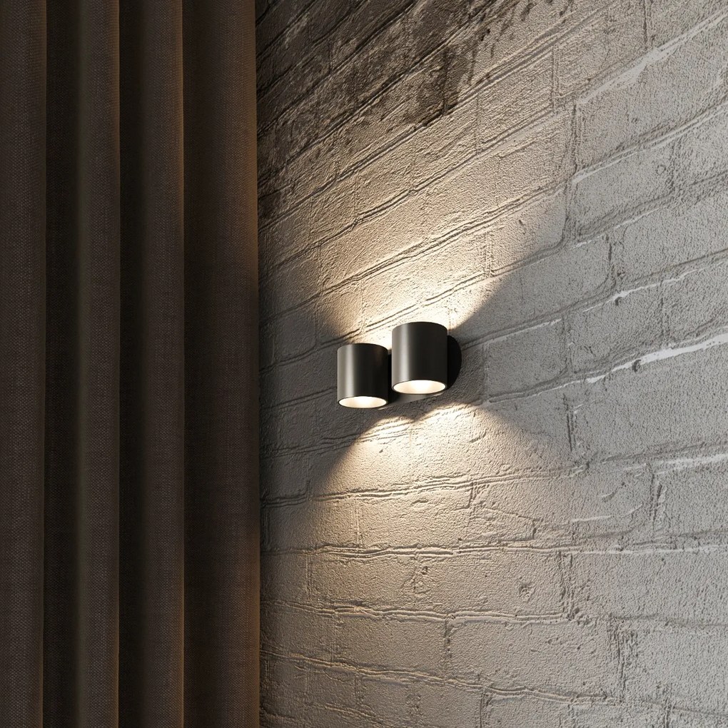 Sollux Lighting Nástěnné svítidlo ORBIS 2 Černá