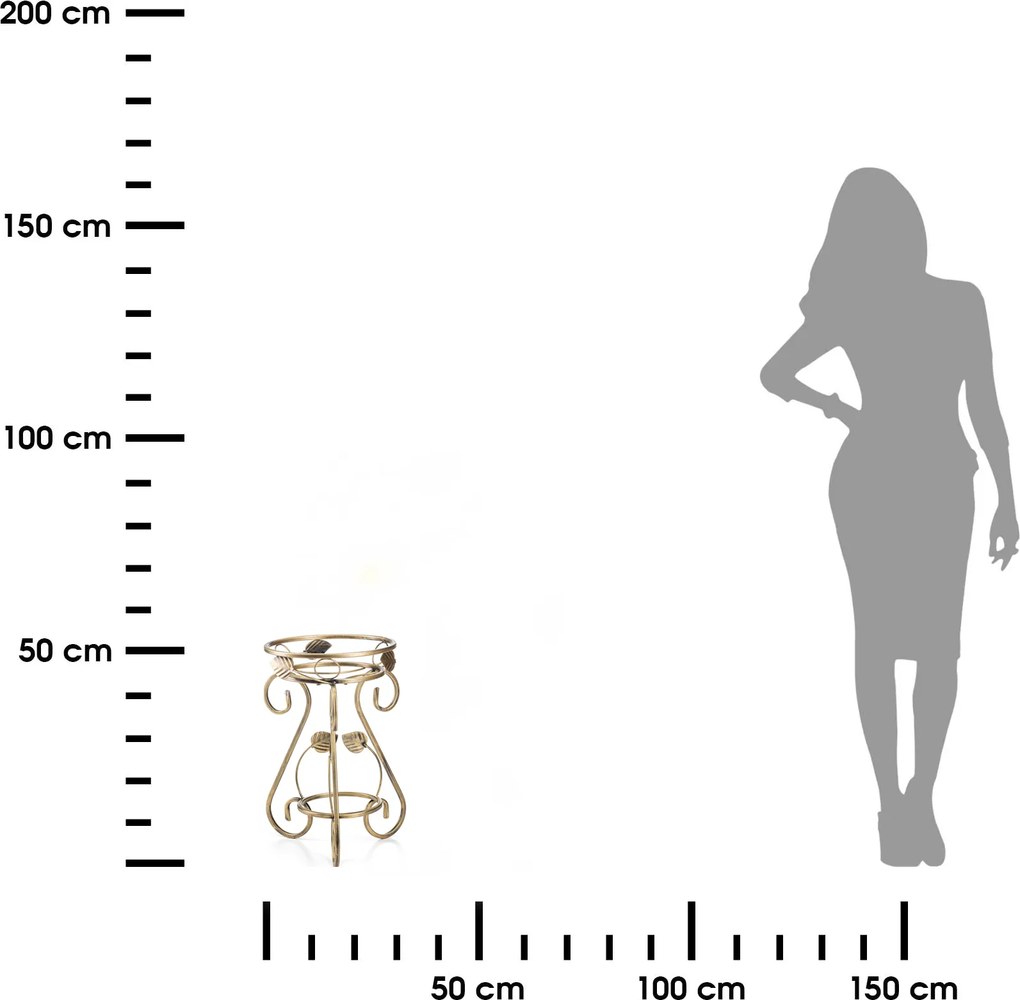 STOJAN NA KVĚTINÁČ FIORINA 45X31 CM ZLATÁ