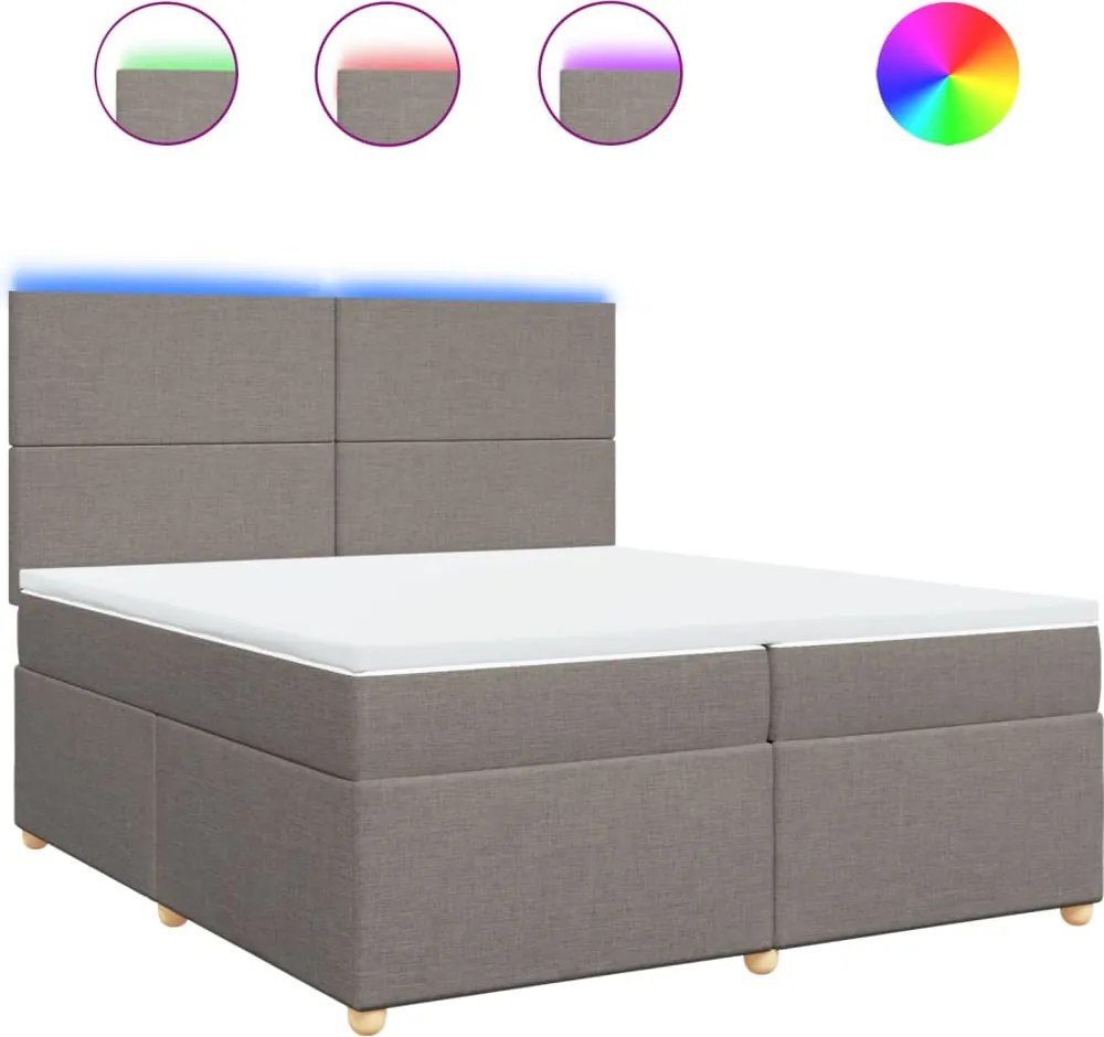 Box spring postel s matrací taupe 200x200 cm textil 3293684