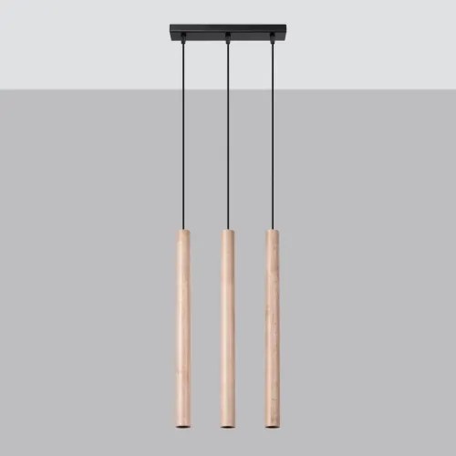 Závěsné svítidlo SOLLUX PASTELO 3L dřevo G9 3x8W bez žárovky SL.1267