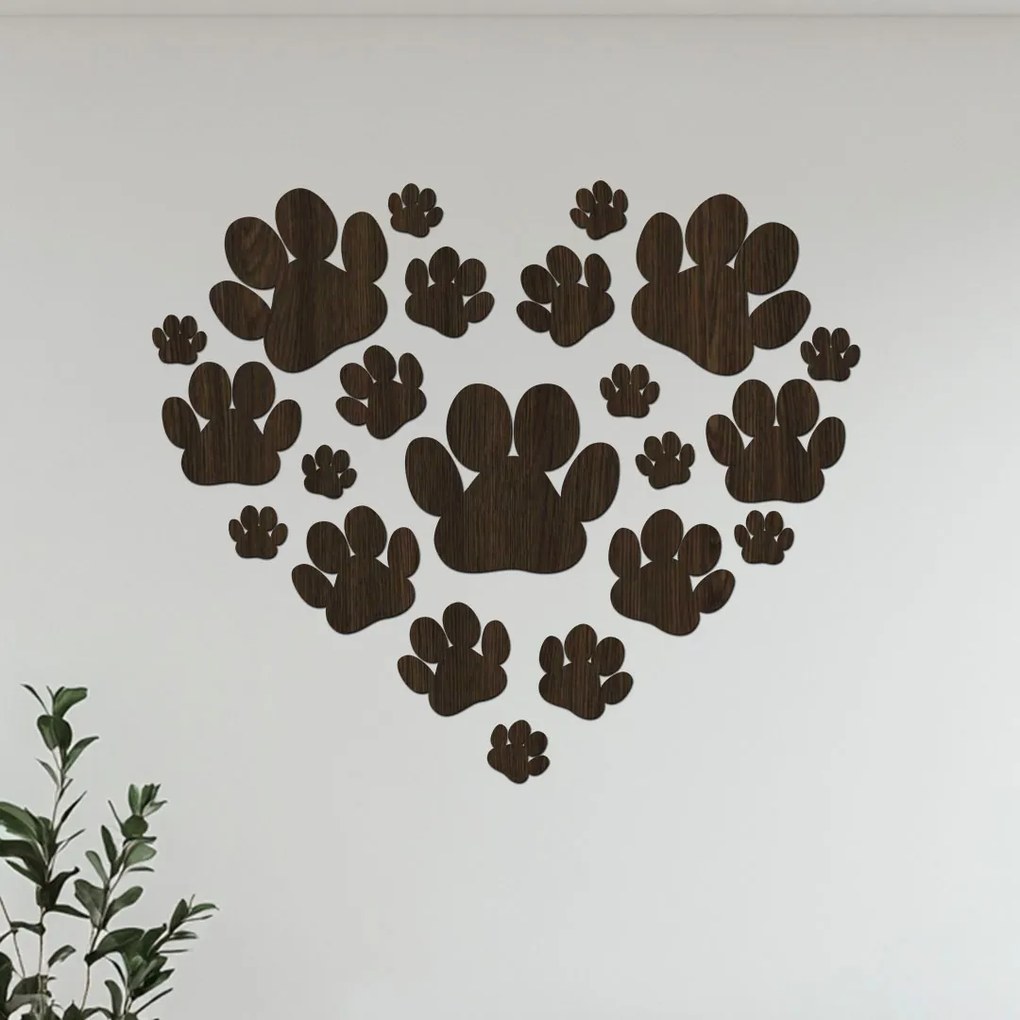 dřevo života Dřevěné srdce Pacičková láska Zvolte rozměr (cm): 40x34, Zvolte barvu dekoru: Wenge