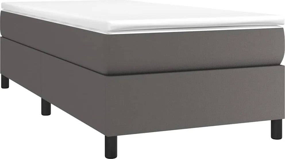 Rám postele s boxspringem šedá 100 x 200 cm umělá kůže 3121033