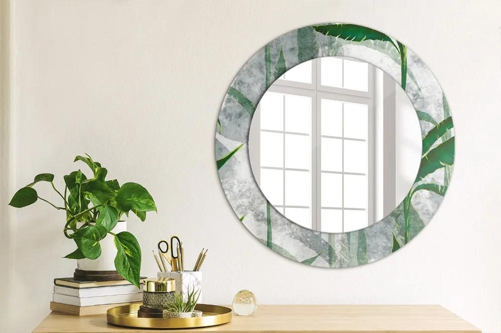 Kulaté dekorativní zrcadlo Tropické listy fi 50 cm