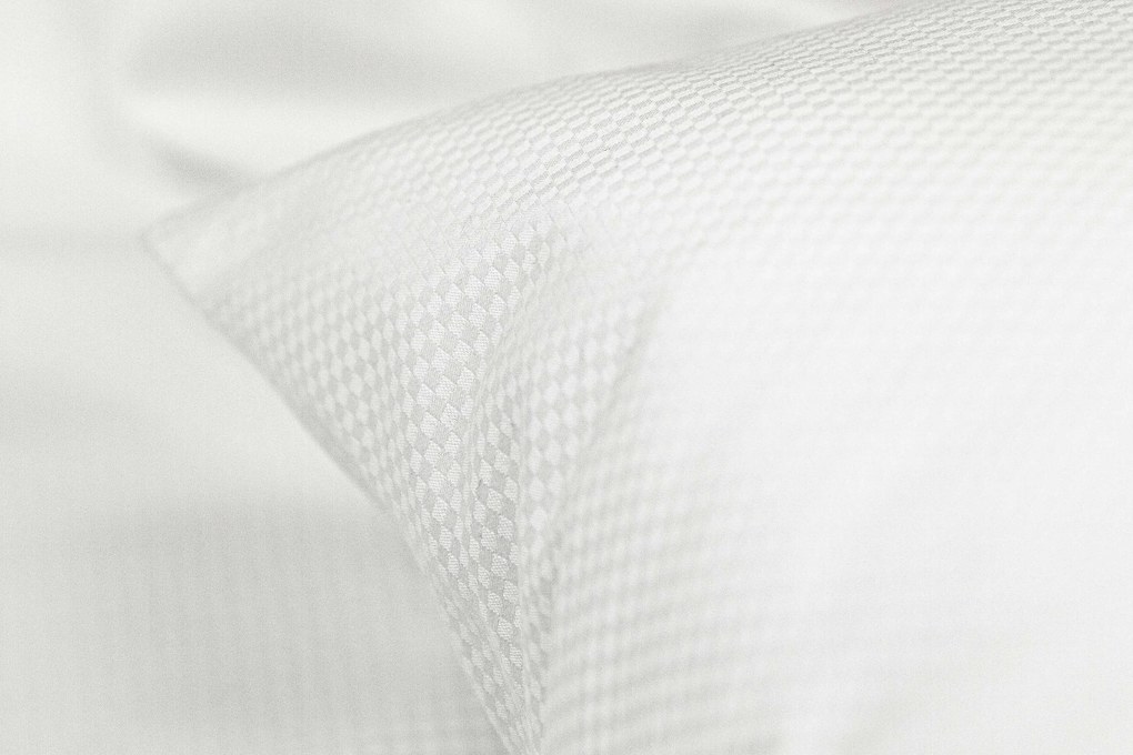 Saténové povlečení Kostička 3mm - bílá Velikost: 140 x 220 + 70 x 90