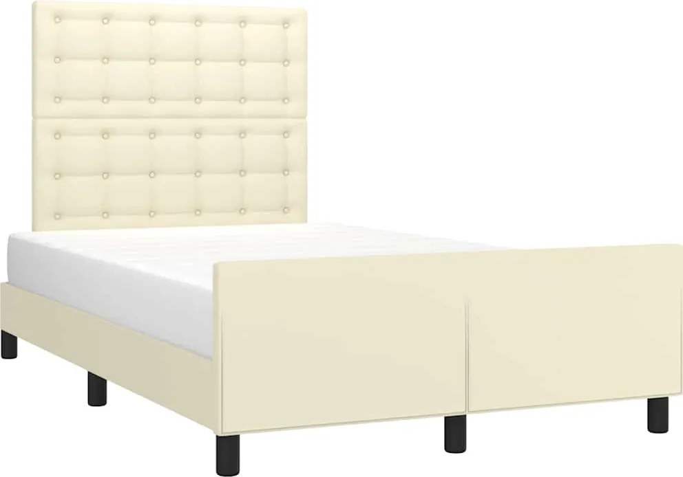 Rám postele s čelem krémový 120x200 cm umělá kůže 3125563