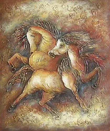 Koně nostalgická vzpomínka - 50 x 60 cm