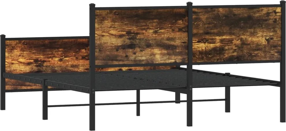 Kovový rám postele bez matrace kouřový dub 140 x 190 cm 3301351