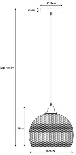 Lucide 43404/22/30 - Závěsné svítidlo MESH 1xE27/60W/230V 22 cm