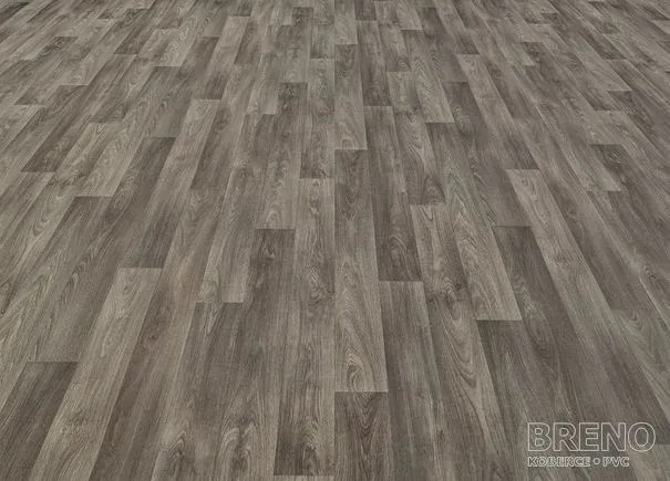 Breno PVC ECOTEX Nimes 588 – tmavé dřevo, šíře 400 cm