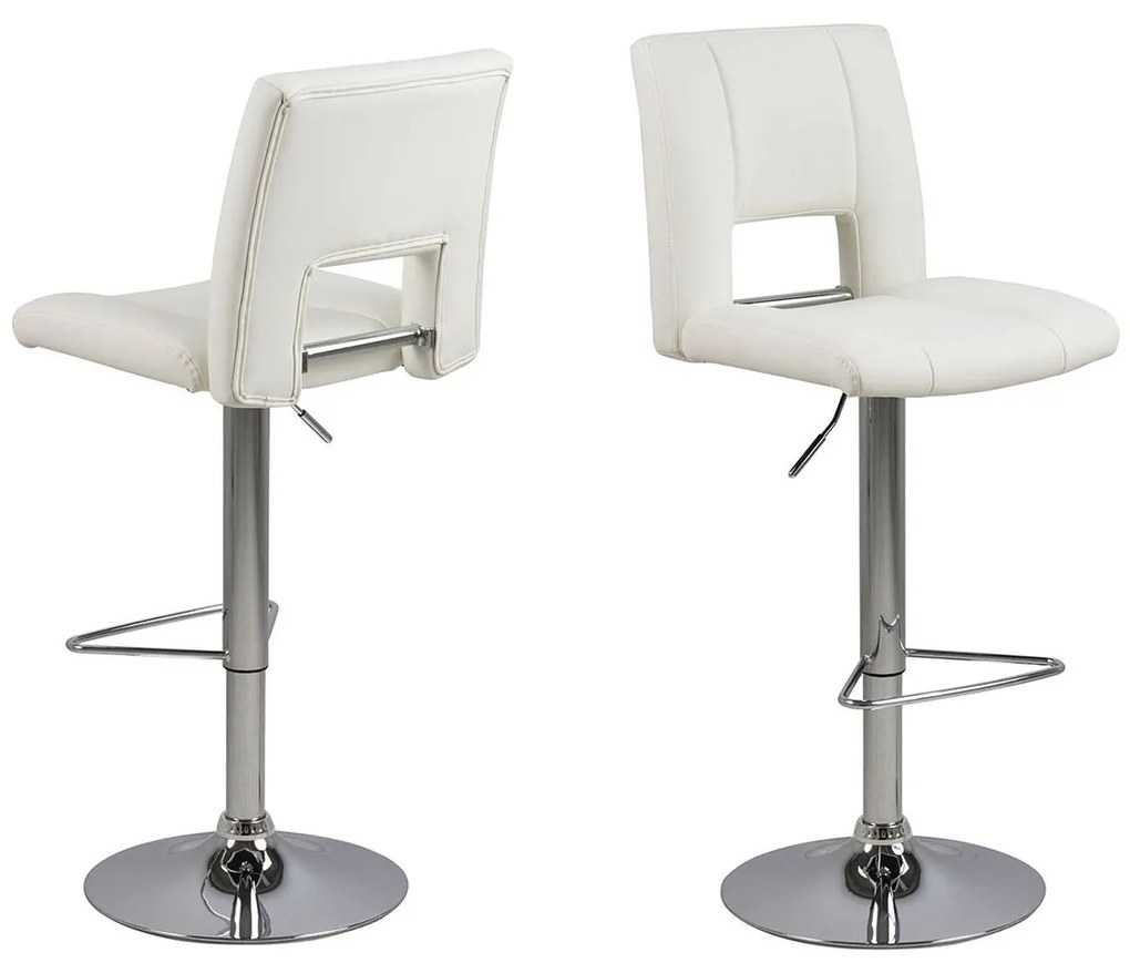 ACTONA Sada 2 ks − Barová židle Sylvia − bílá 115 × 41,5 × 52 cm